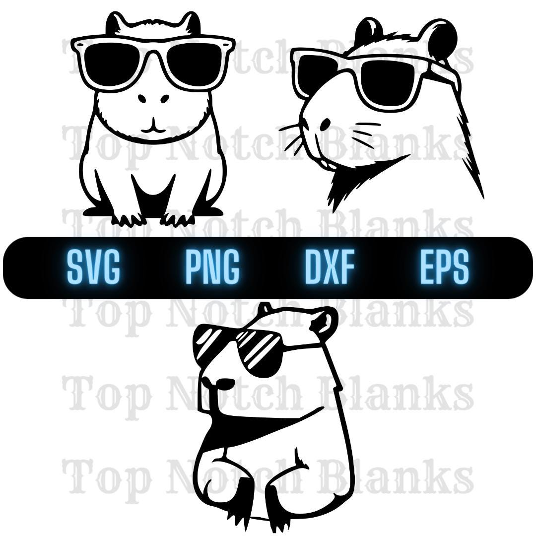 Capybara Wearing Sunglasses Svg Capybara With Glasses Png Capybara ...