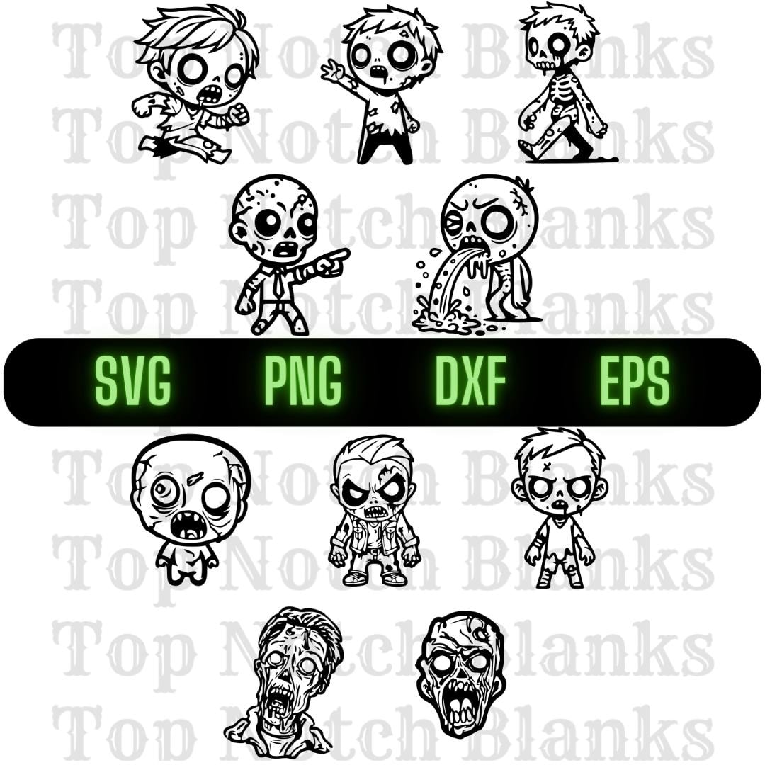Zombie Svg Cartoon Zombie Png Zombie Clipart Zombie Vector Bundle Pack ...