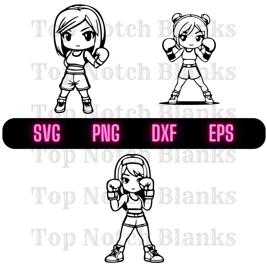 Boxer Girl Svg Boxing Fighter Png Boxer Clipart Boxer Kid Vector Bundle ...