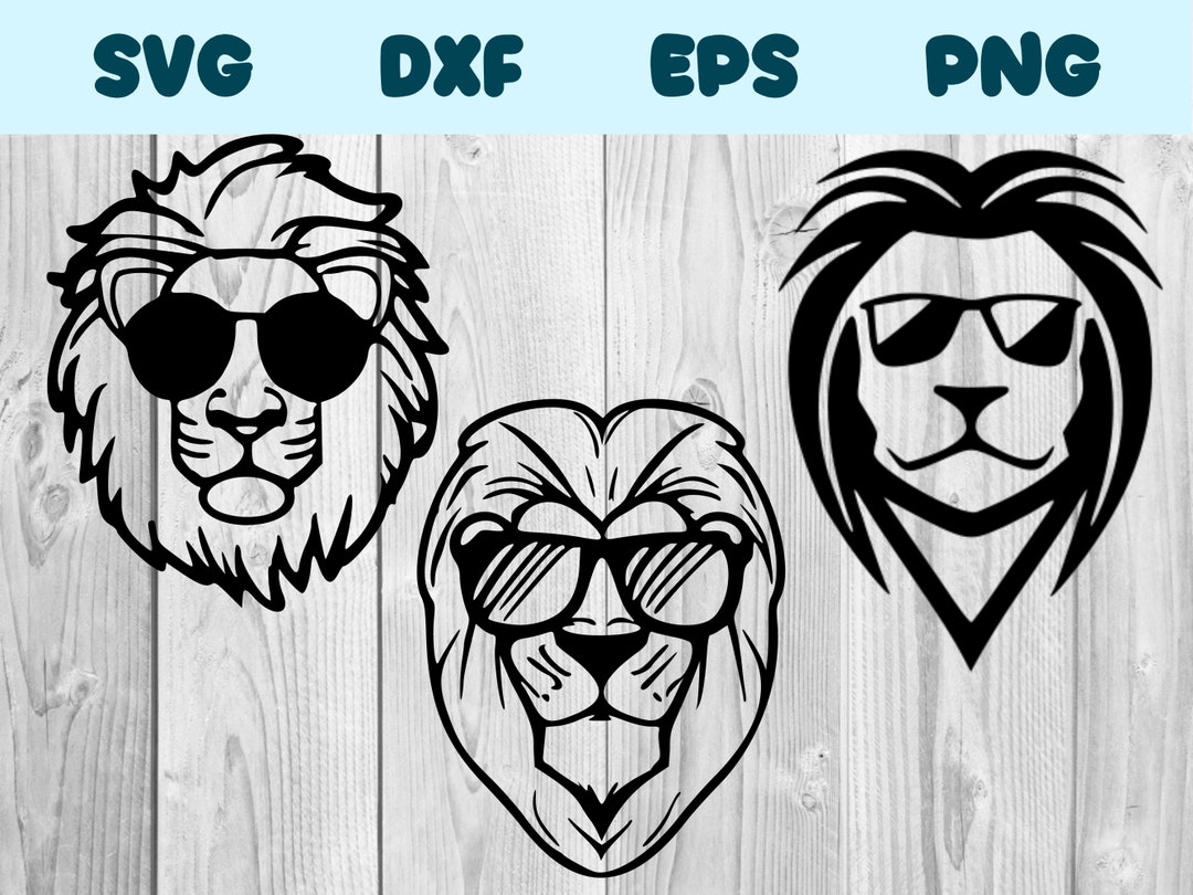 Lion Wearing Sunglasses Svg Lion Wearing Glasses Png Lion - Etsy