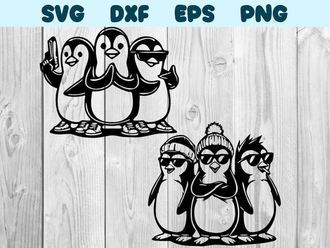 Penguin Friends Svg Badass Penguin Friends Png Penguin Group Clipart ...