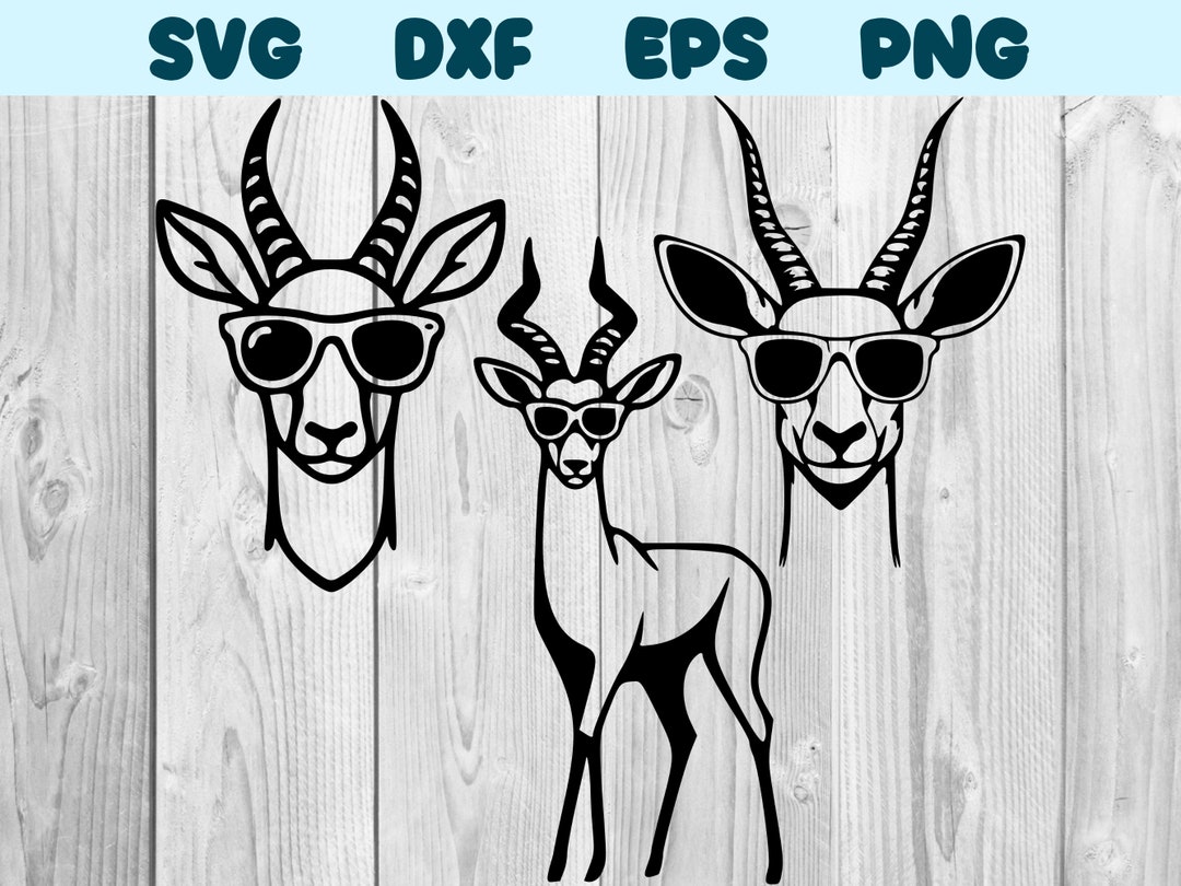 Antelope Wearing Sunglasses Svg Antelope With Glasses Png Antelope With ...
