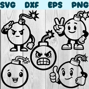 Bomb Svg Cartoon Bomb Png Bomb Character Clipart Cool Bomb Vector ...