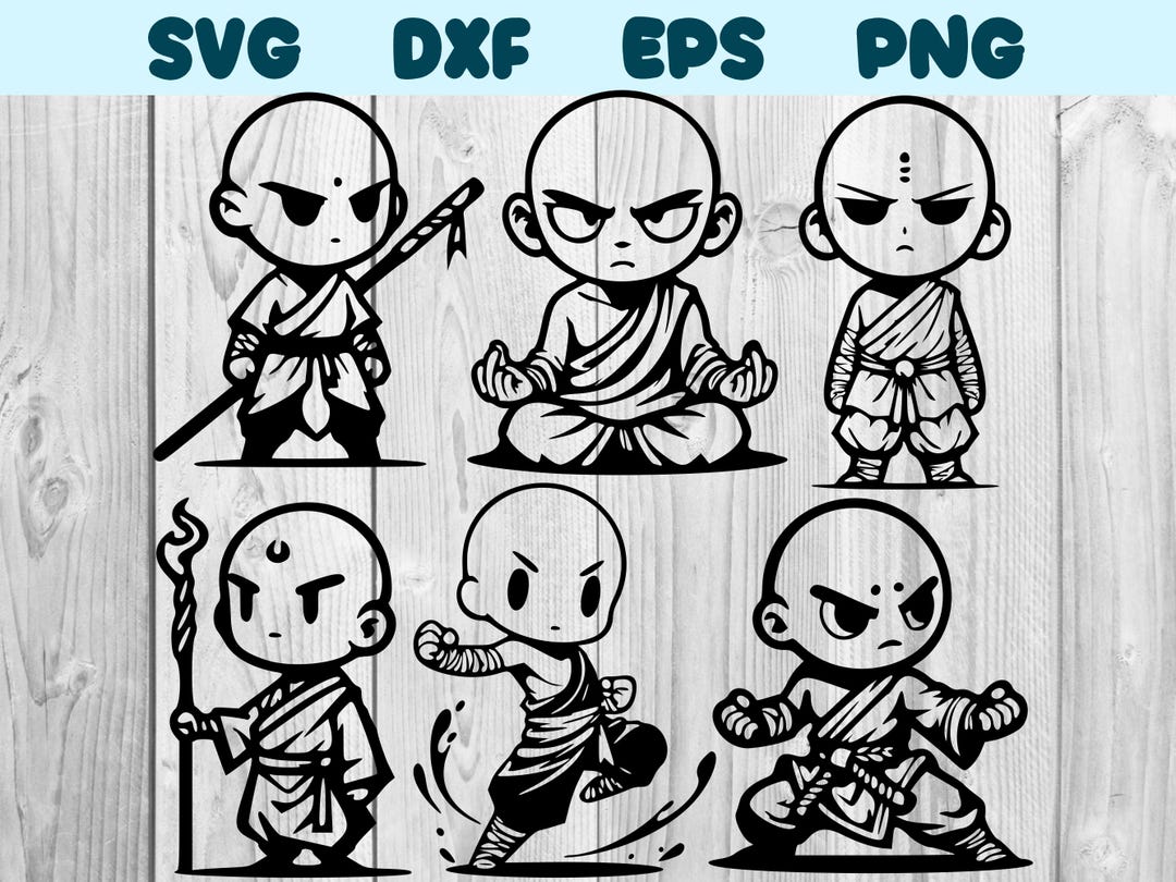 Monk Svg Cartoon Monk Png Cool Monk Clipart Badass Monk Vector Bundle ...