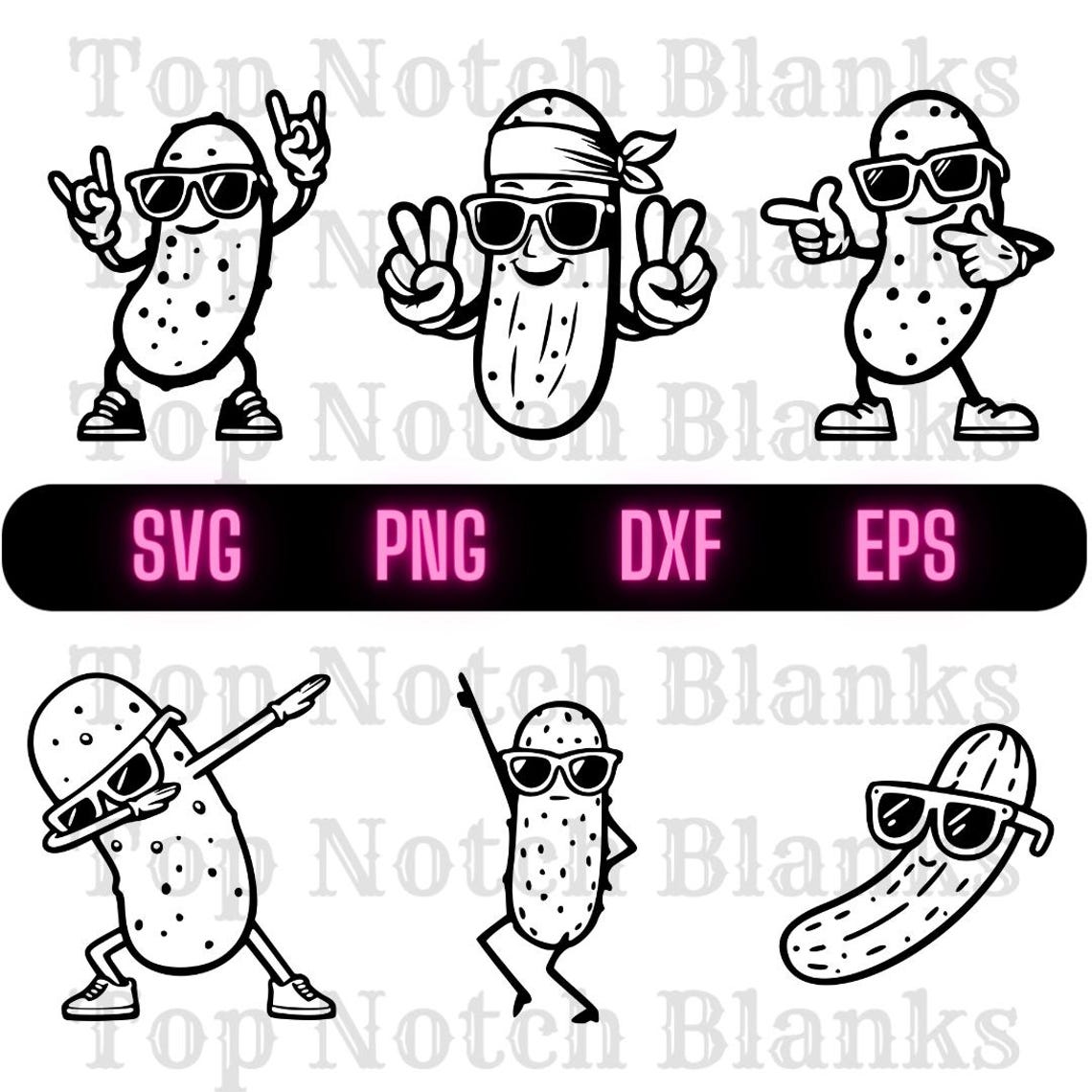 Pickle With Sunglasses SVG Bundle: Funny Clipart (commercial Use) - Etsy