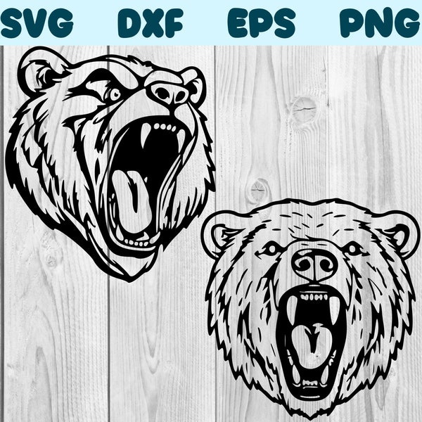 Angry Bear Svg - Etsy