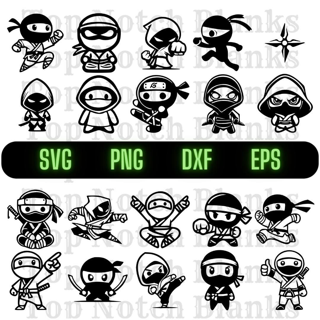 Ninja Svg Badass Ninja Png Cool Ninja Clipart Ninja Vector Bundle Pack ...