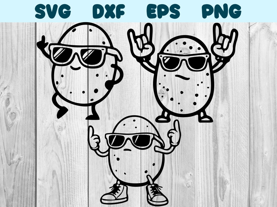 Potato Wearing Sunglasses Svg Potato With Glasses Png Potato Wearing ...