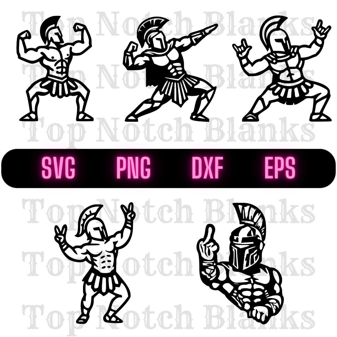 Spartan Posing Clipart: SVG PNG Vector Bundle (commercial Use) - Etsy