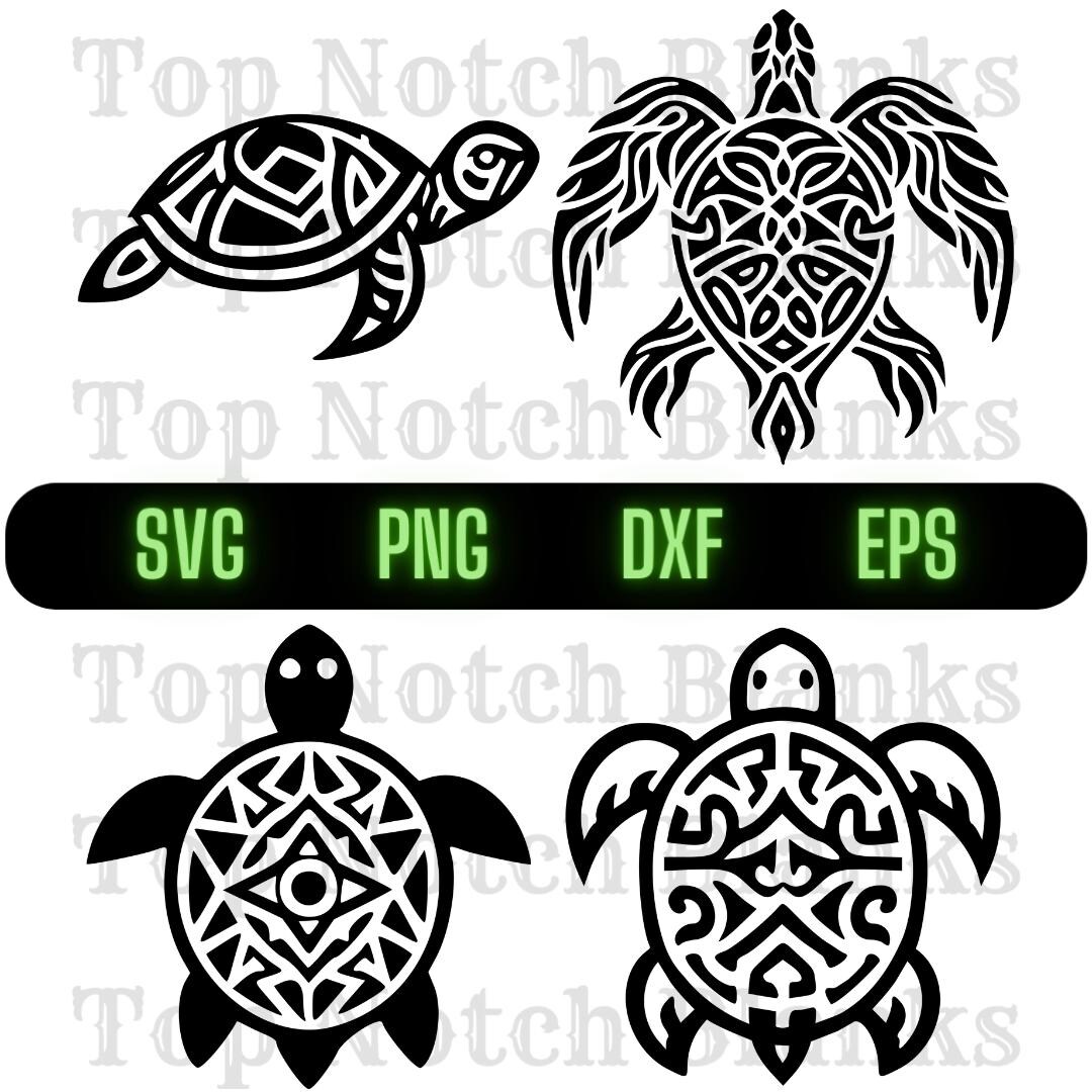 Tribal Turtle Art: SVG PNG Clipart Vector Bundle (commercial Use) - Etsy