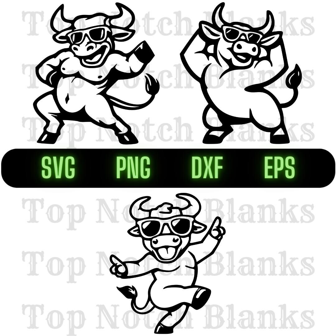 Bull Dancing With Sunglasses Svg Bull Dance Png Dancing Bull Clipart ...