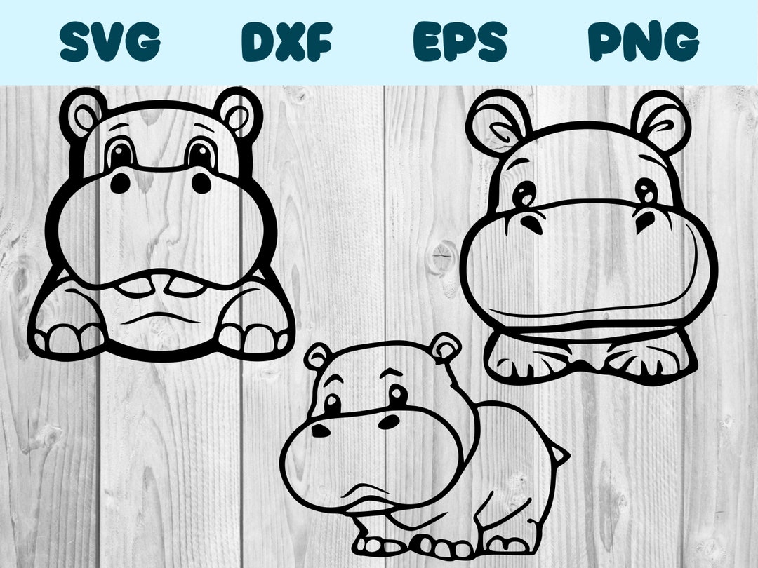 Baby Hippo Svg Baby Hippo Png Baby Hippo Clipart Baby Hippo Vector ...