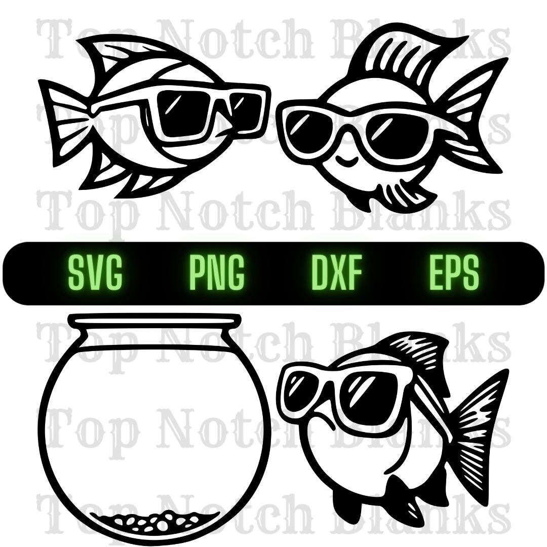 Gold Fish Wearing Sunglasses Svg Pet Fish With Glasses Png Cool Fish ...