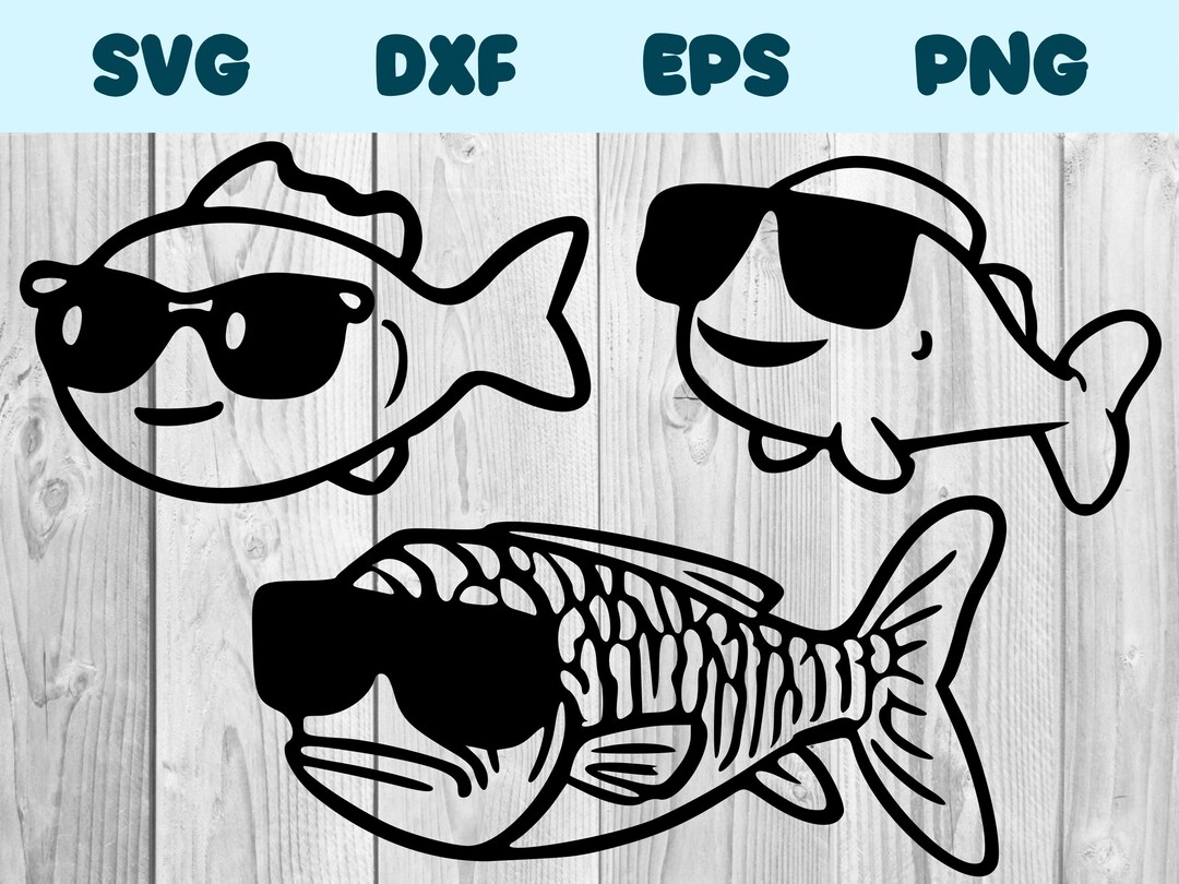 Fish Wearing Sunglasses Svg Fish Wearing Glasses Png Fish Clipart Fish ...
