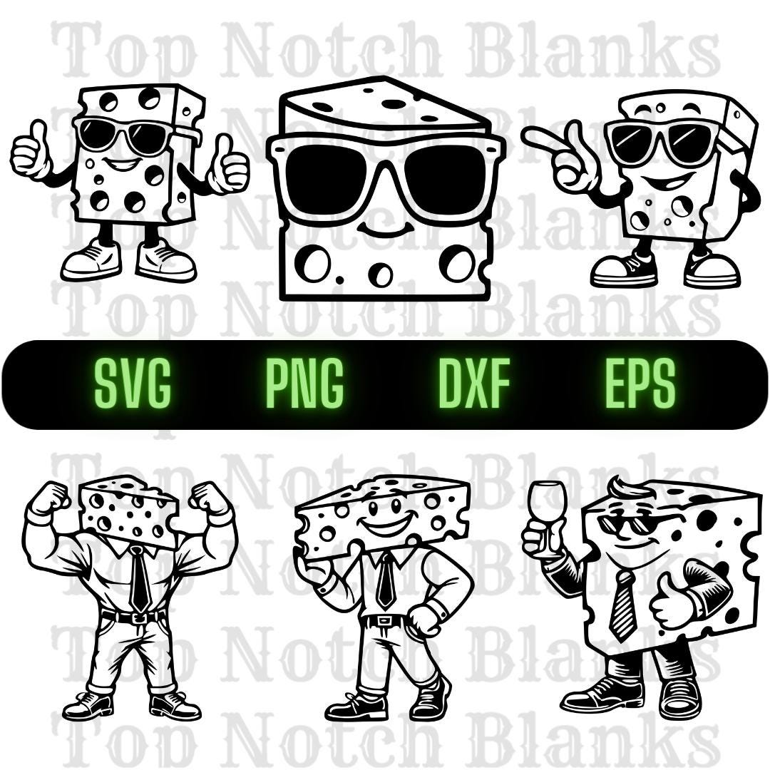 Cheese With Glasses Svg Cheese With Sunglasses Png Cheese Wearing ...