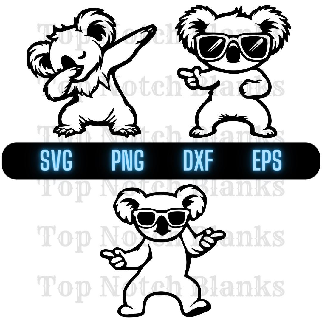 Koala Dancing With Glasses Svg Koala Dance Png Dancing Koala Clipart ...