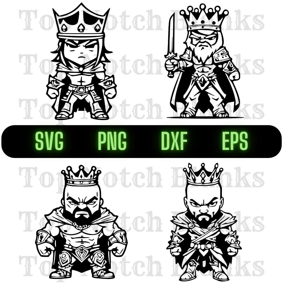 King Svg Cartoon King Png Badass King Clipart King Vector Bundle Pack ...