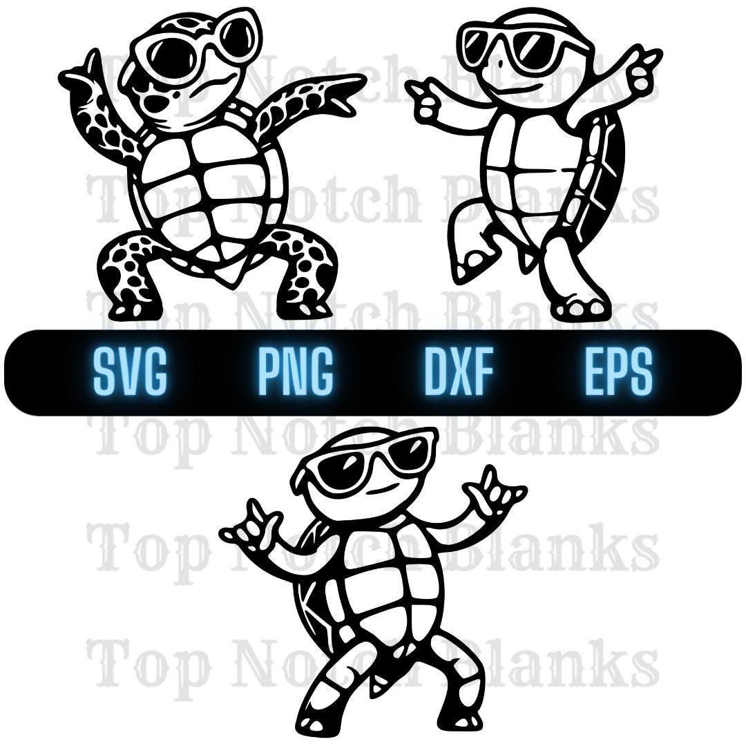 Turtle Dancing With Glasses Svg Turtle Dance Png Dancing Turtle Clipart ...