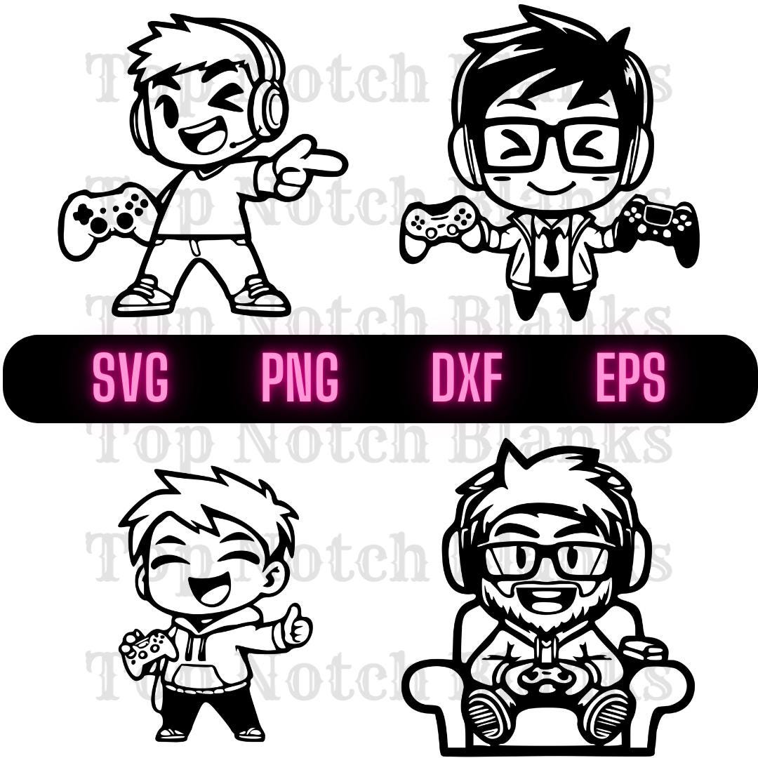 Gamer Guy Svg Gamer Dude Png Gamer Boy Clipart Gamer Vector Bundle Pack ...