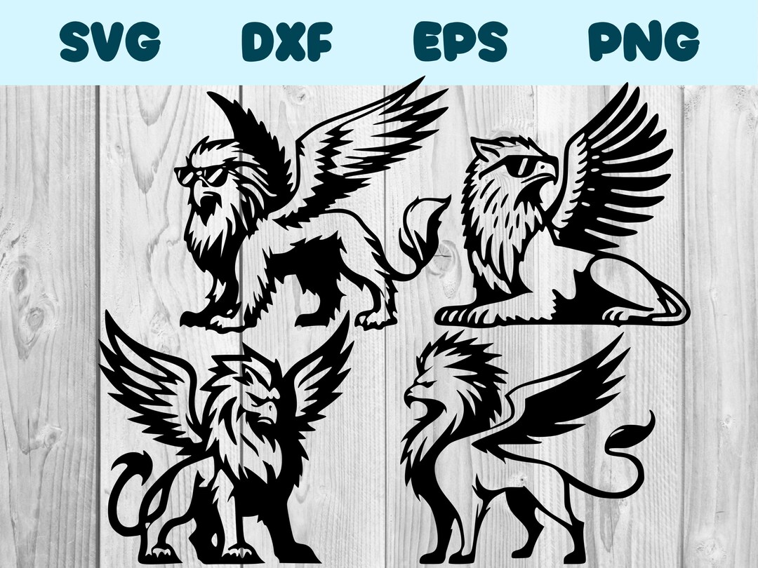 Griffin Svg Griffon Png Cute Griffin Clipart Cool Griffin Vector Bundle ...