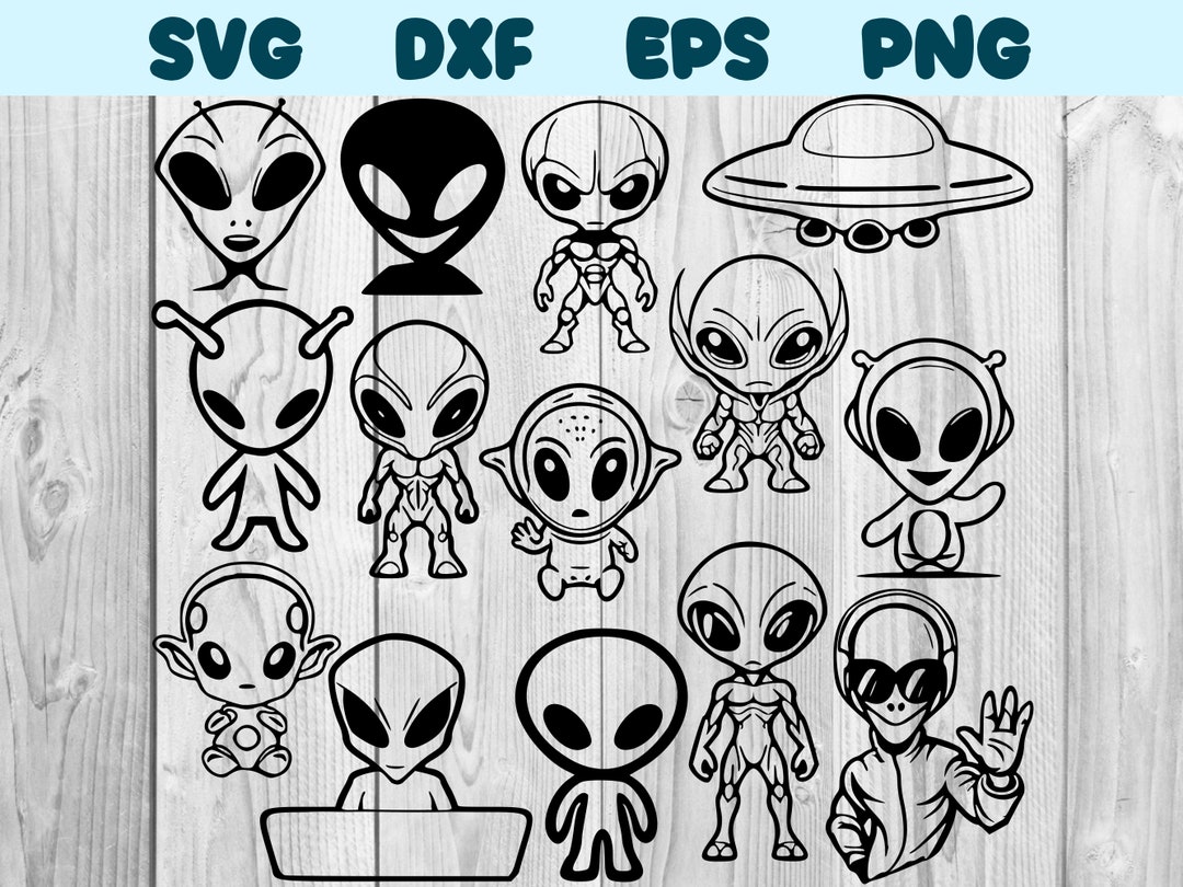 Alien Svg Alien Png Alien Clipart Alien Vector Bundle Pack Commercial ...