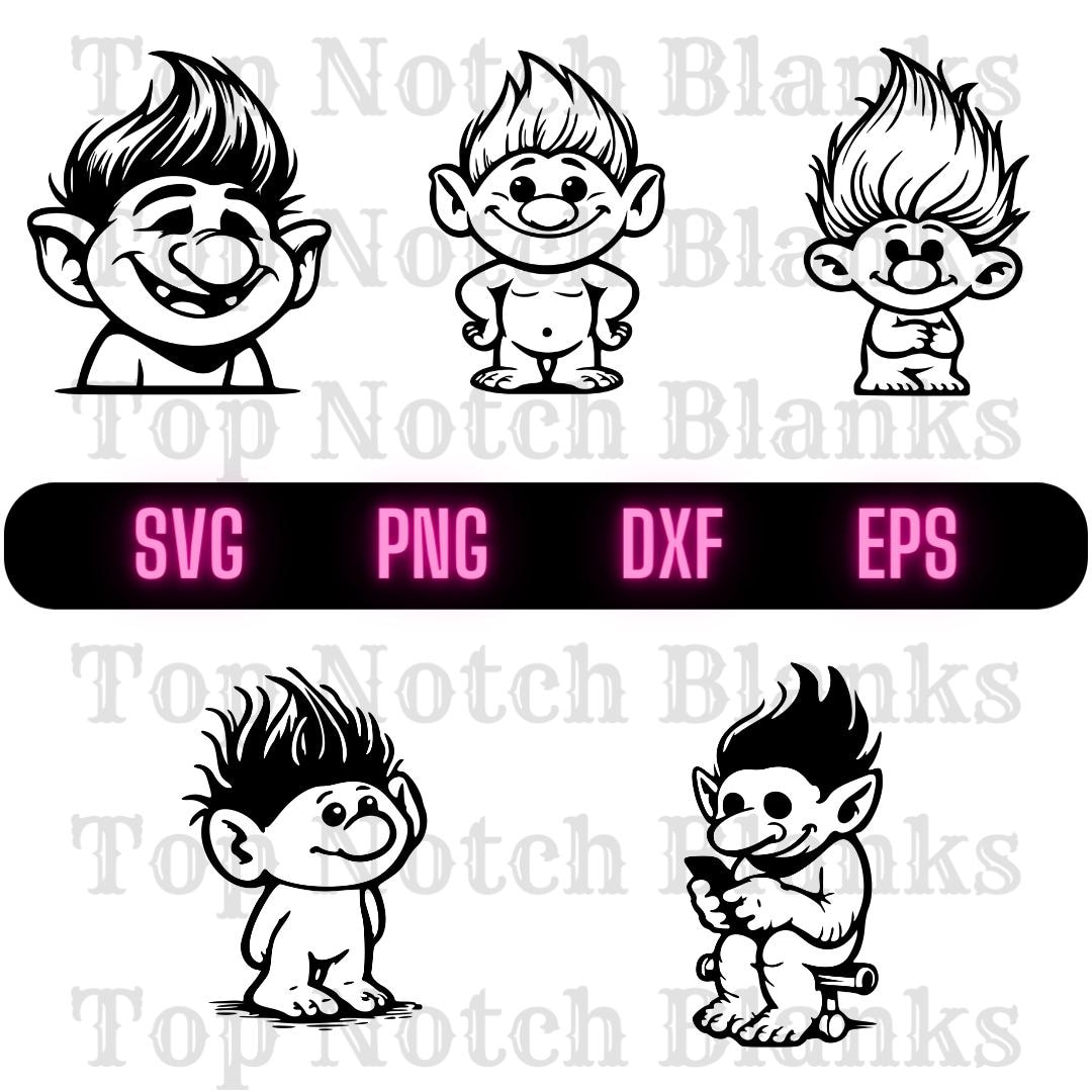 Troll Svg Cool Troll Png Cute Troll Clipart Troll Vector Bundle Pack ...