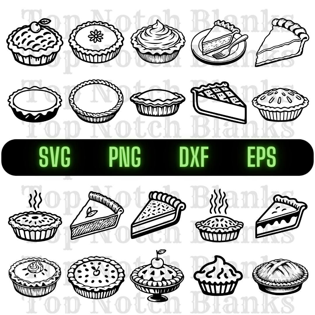 Pie Svg Delicious Pie Png Cute Pie Clipart Yummy Pie Vector Bundle Pack ...
