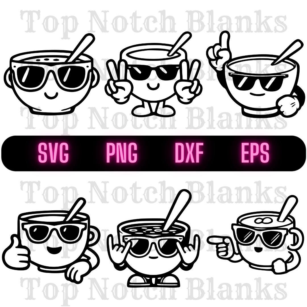 Soup With Sunglasses SVG Bundle: Funny Soup Clipart (commercial Use) - Etsy