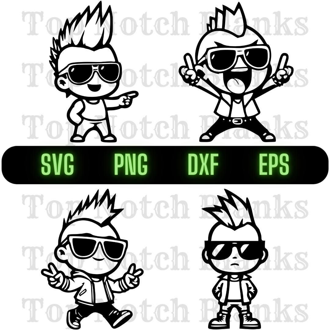 Mohawk Guy SVG Bundle: Sunglasses Clipart (commercial Use) - Etsy