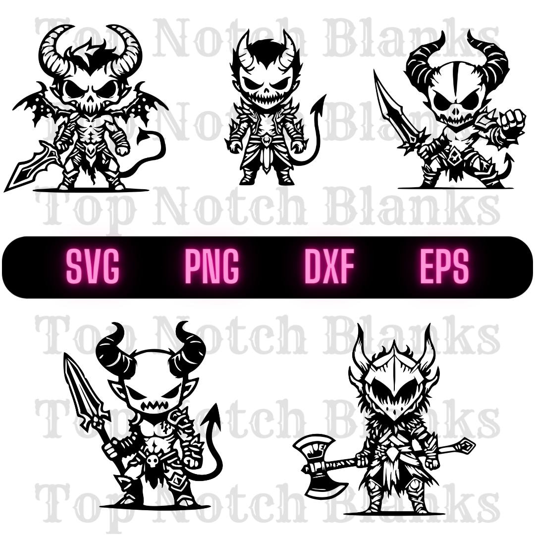 Demonic Warrior Svg Badass Demon Png Cool Demon Clipart Demon Warrior ...