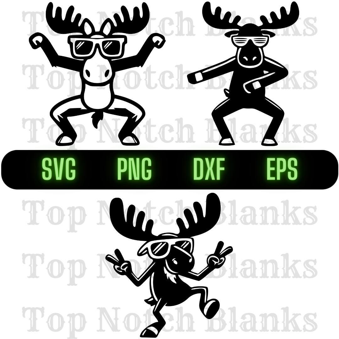 Moose Dancing With Sunglasses Svg Moose Dance Png Dancing Moose Clipart ...