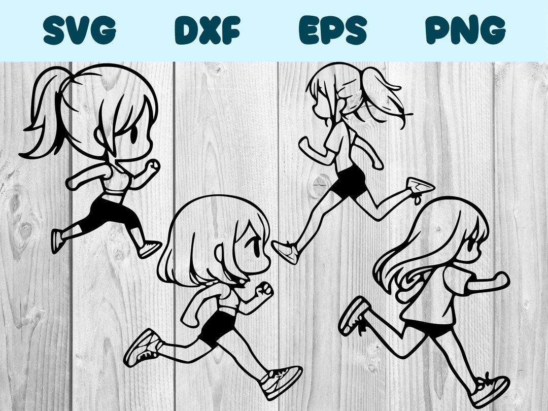 Running Girl Svg Girl Running Png Girl Runner Clipart Running Female ...