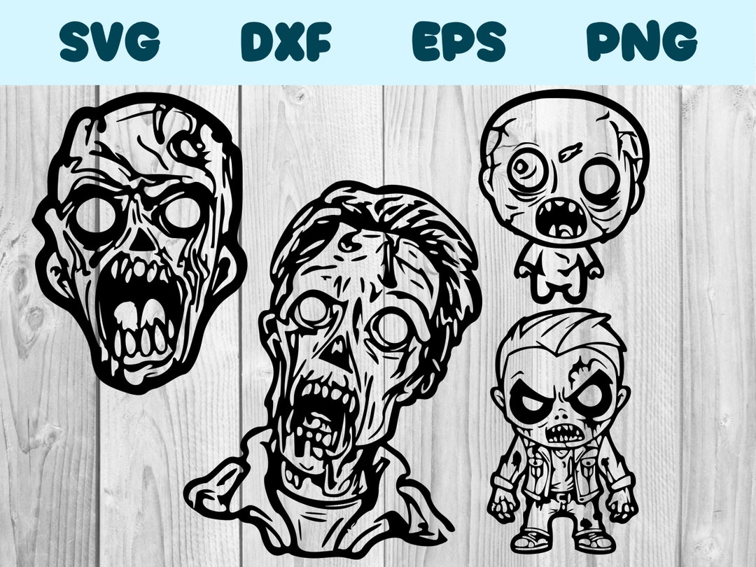 Zombie Svg Cartoon Zombie Png Zombie Clipart Zombie Vector Bundle Pack ...
