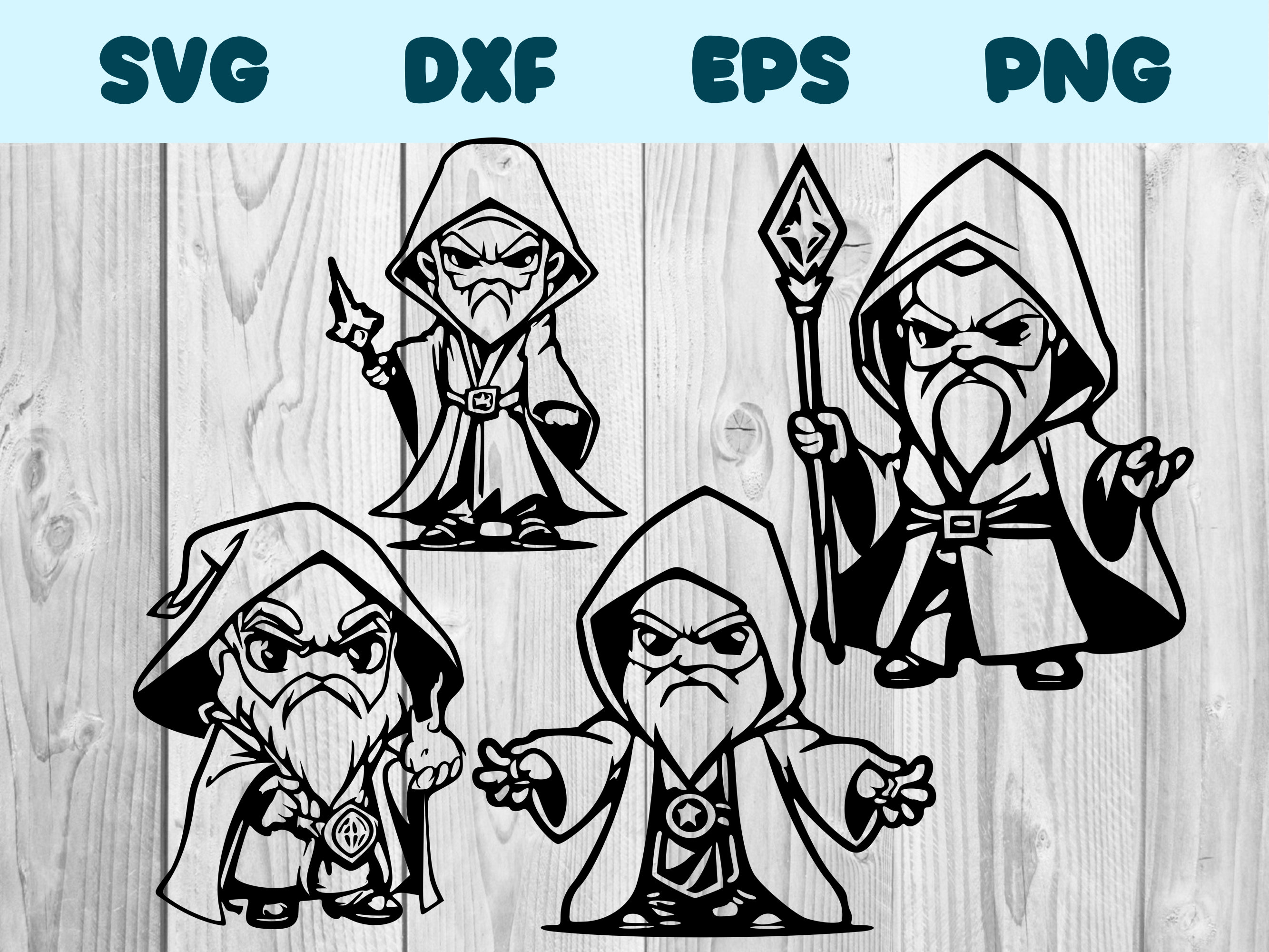 Wizard Svg Cartoon Wizard Png Cute Wizard Clipart Cool Wizard - Etsy