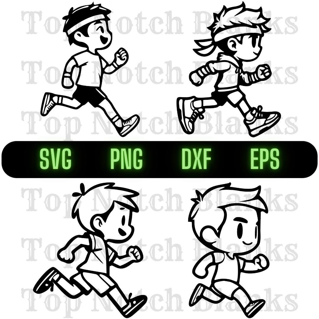 Running Boy Clipart: Male Runner Vector Bundle (svg, Png, Dxf, Eps) - Etsy