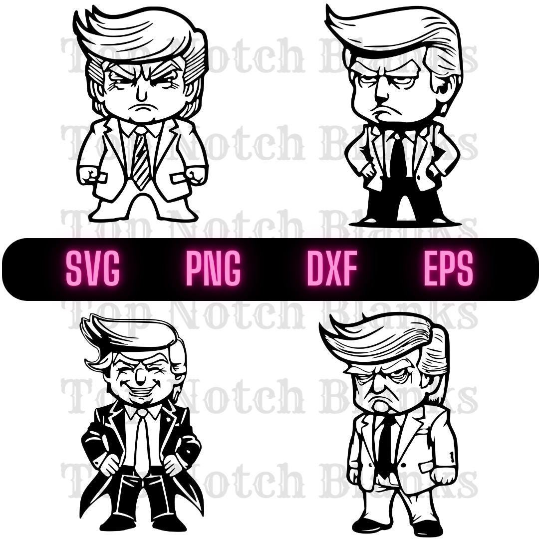 Donald Trump Svg Cartoon Trump Png Bad Ass Trump Clipart Little Trump ...