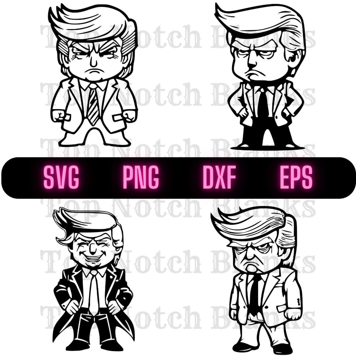 Donald Trump Cartoon Clipart Vector Bundle (svg, Png, Dxf, Eps) - Etsy