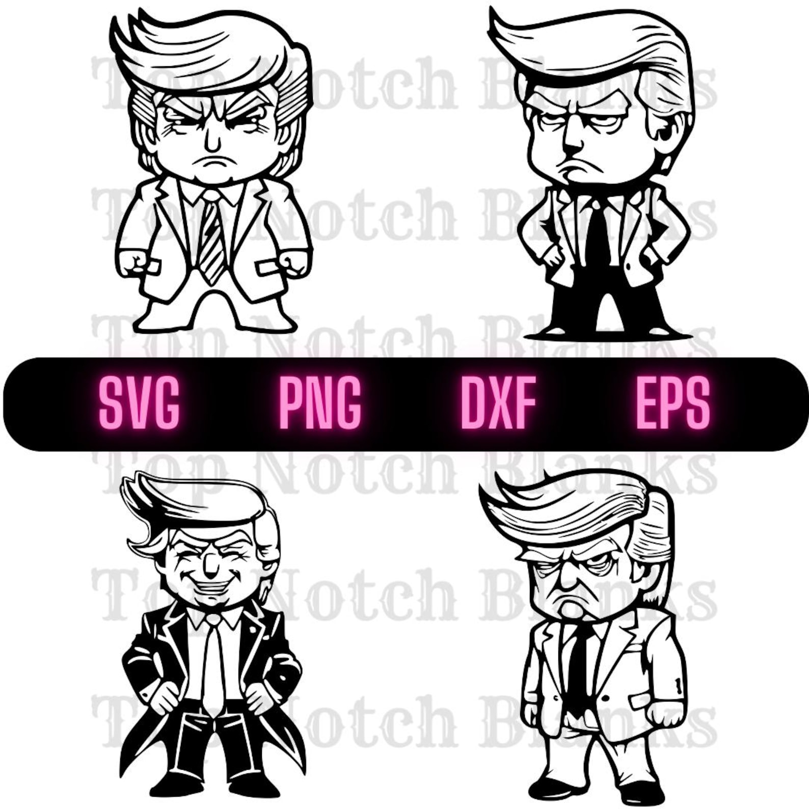 Donald Trump Cartoon Clipart Vector Bundle (svg, Png, Dxf, Eps) - Etsy
