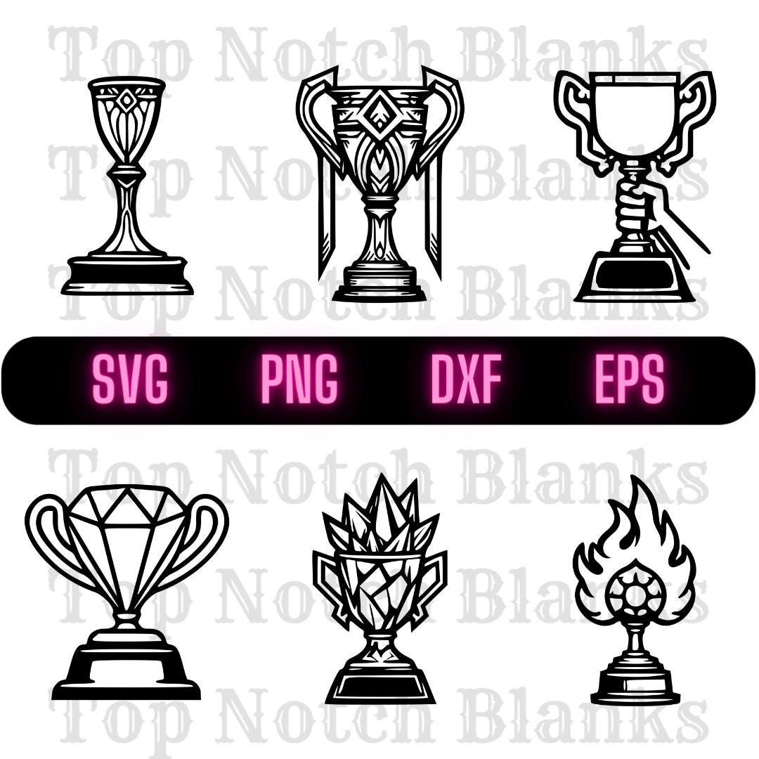 Trophy Svg Cool Trophy Png Trophy Clipart Stylized Trophy Vector Bundle ...