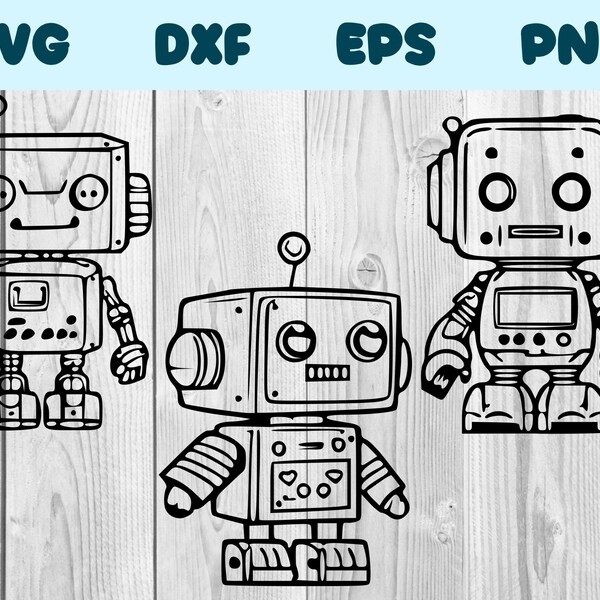 Robot Svg - Etsy