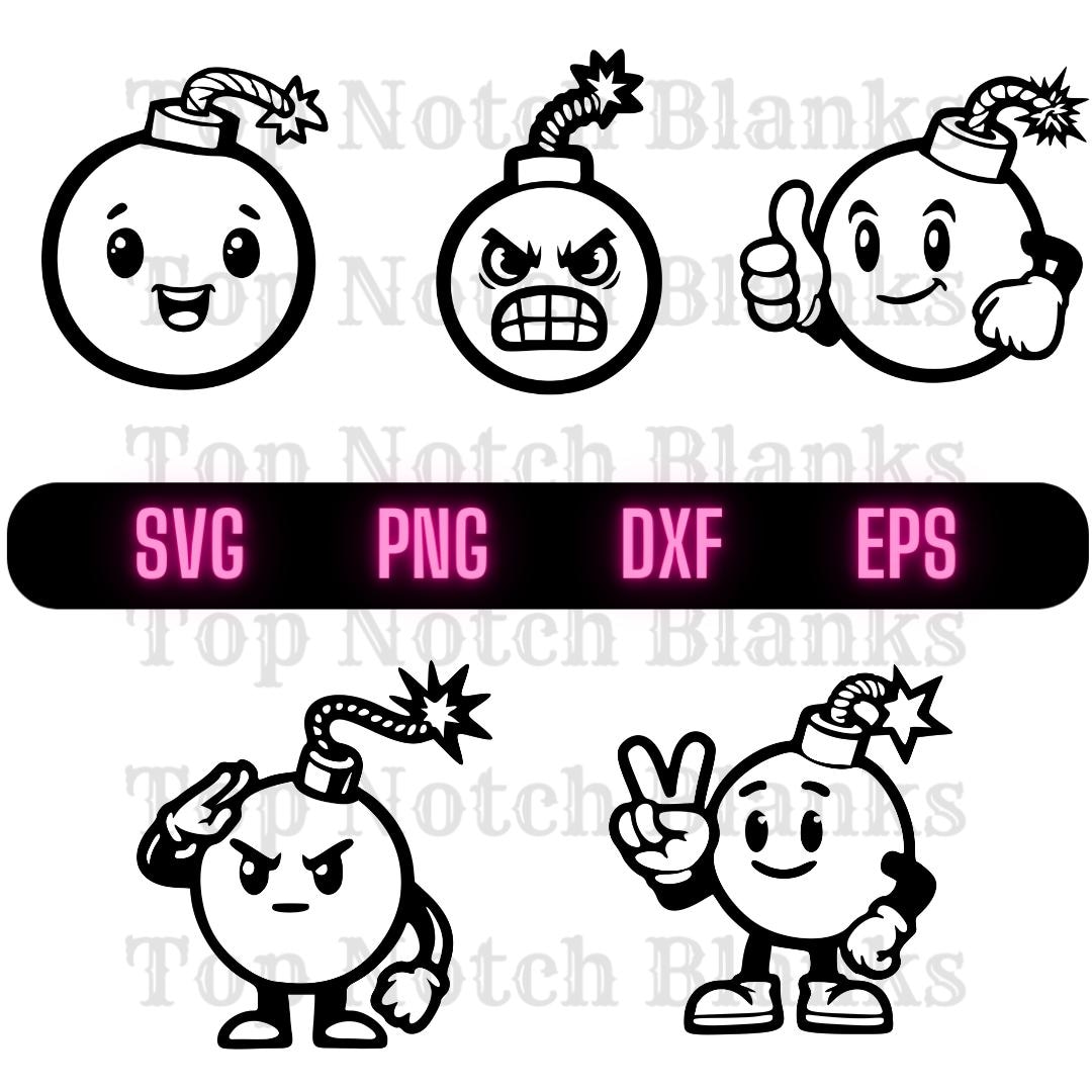 Bomb Svg Cartoon Bomb Png Bomb Character Clipart Cool Bomb Vector ...