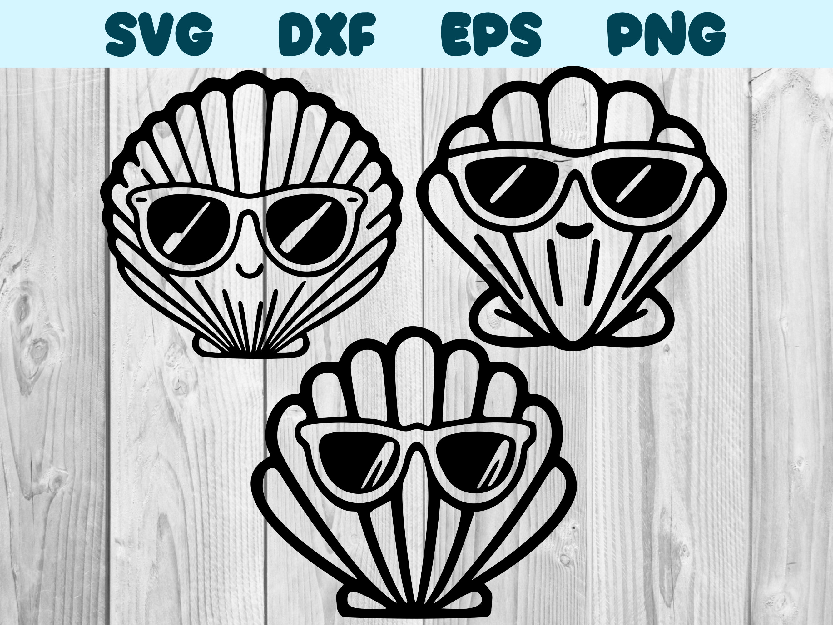 Clam With Sunglasses Svg Clam Wearing Glasses Png Clam With Glasses ...