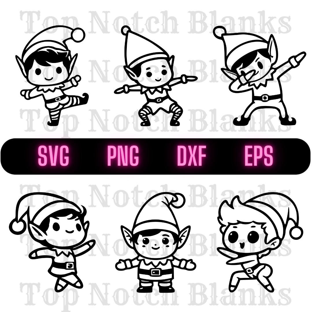 Christmas Elf Svg Dancing Christmas Elf Png Cute Elf Clipart Worker Elf ...