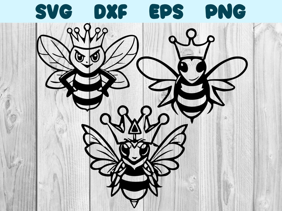 Bee Wearing A Crown Svg Queen Bee With A Crown Png Bee King Clipart ...