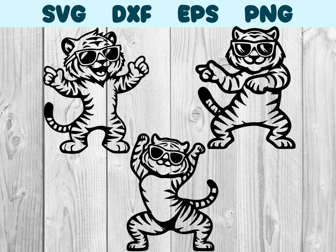 Tiger Dancing With Sunglasses Svg Tiger Dance Png Dancing Tiger Clipart ...