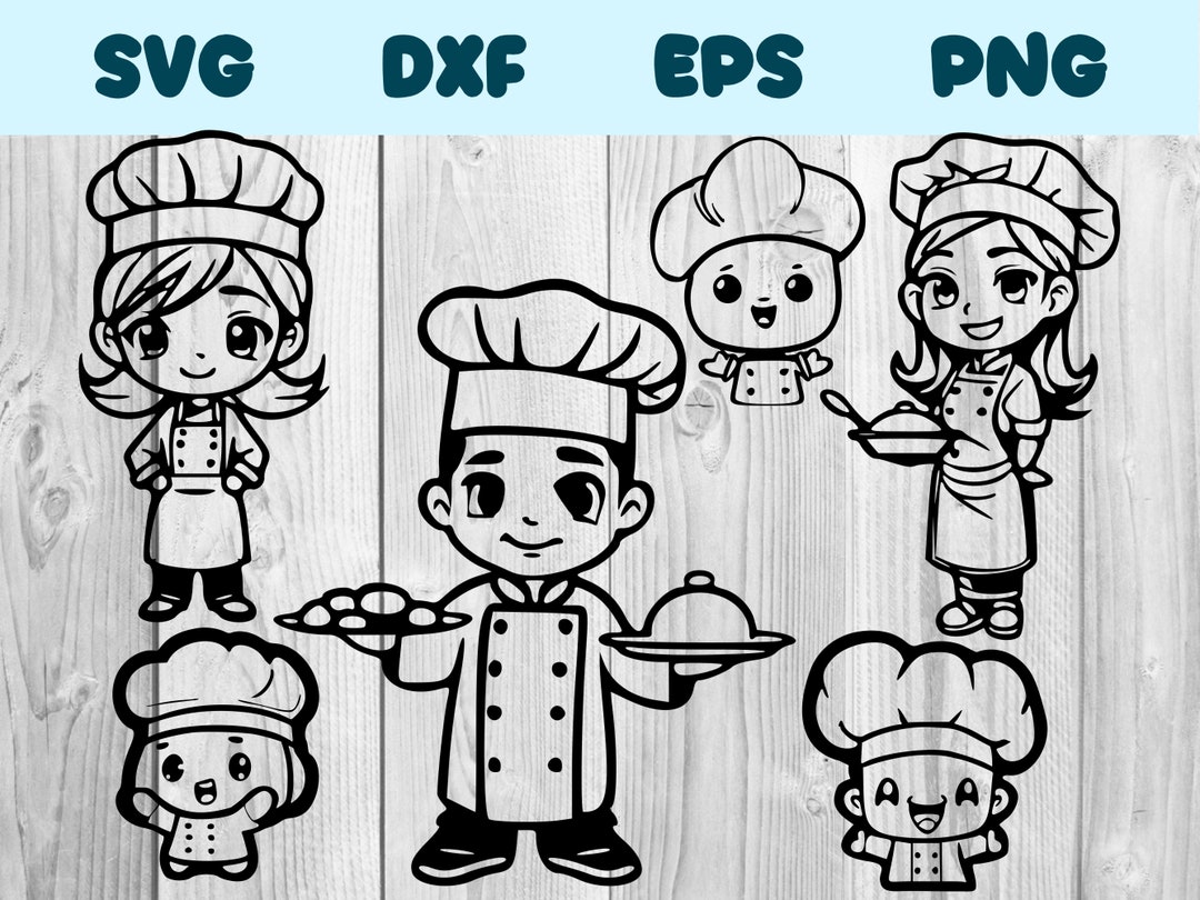 Chef Svg Cartoon Chef Png Happy Chef Clipart Chef Vector Bundle Pack ...