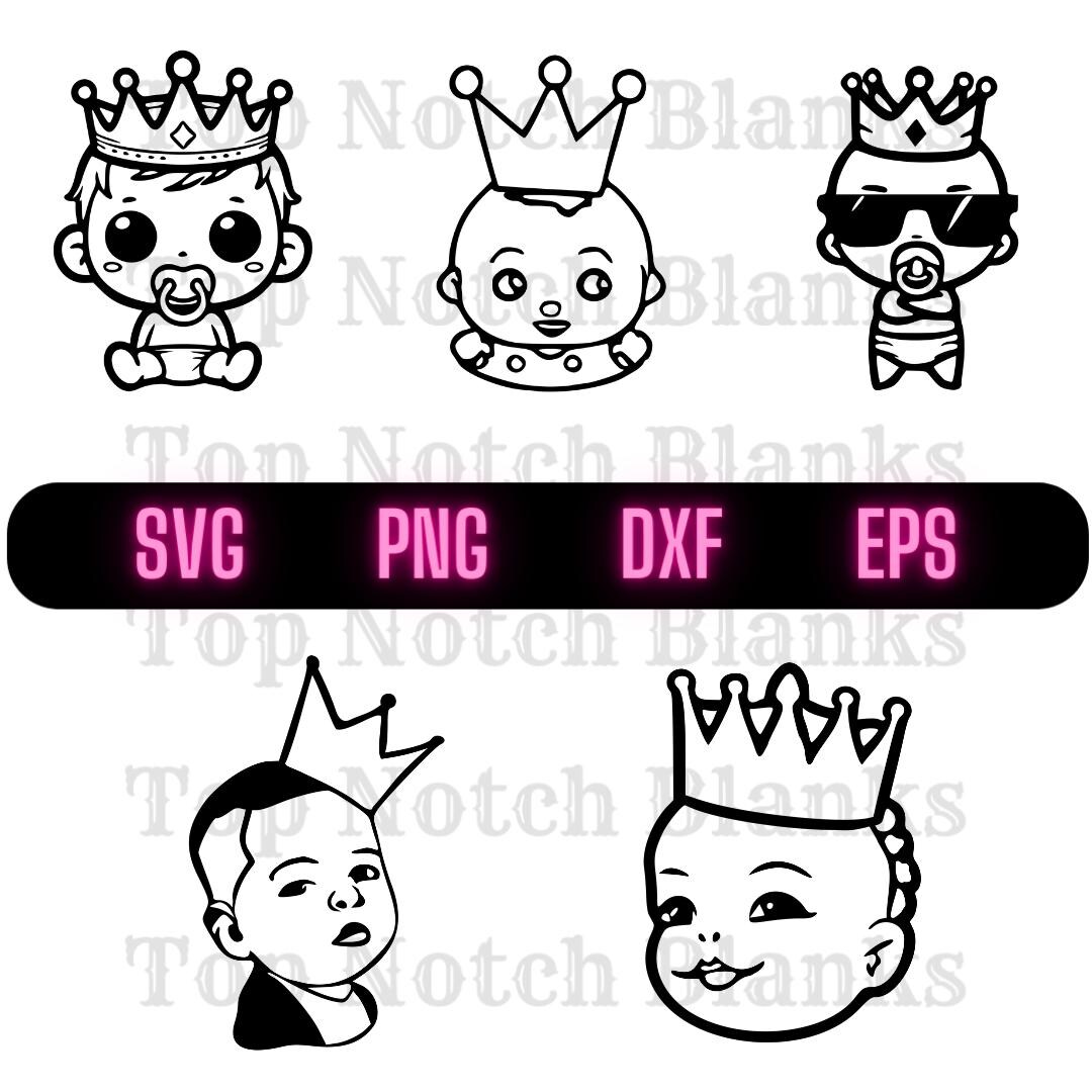 Baby Wearing A Crown Svg Baby With Crown Png Baby With A Crown Clipart ...