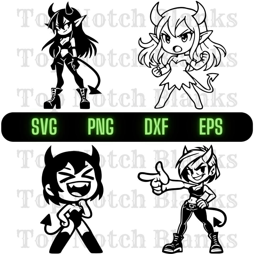 Demon Girl Clipart: Devil Girl SVG Bundle (commercial Use) - Etsy UK