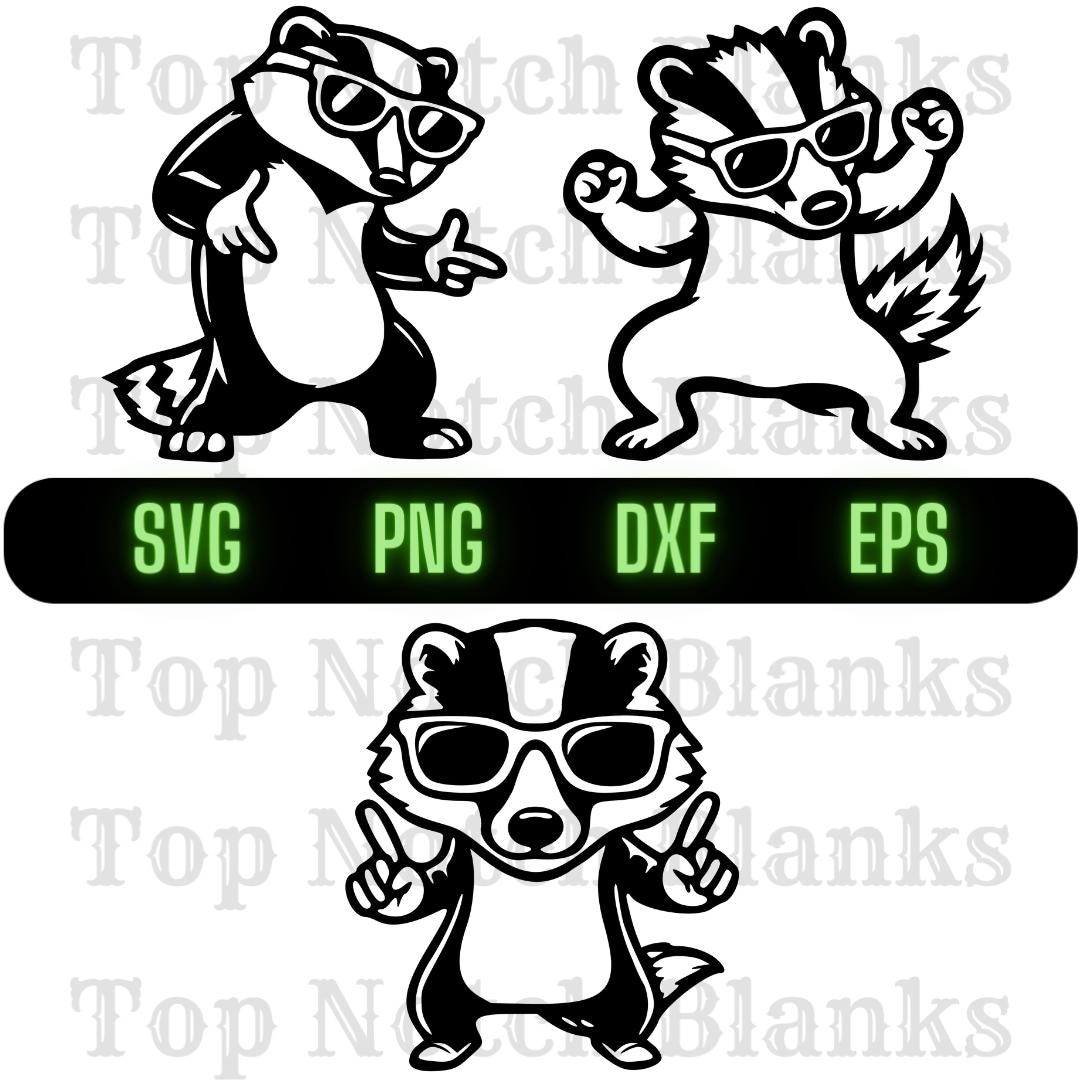 Badger Dancing With Sunglasses Svg Badger Dance Png Dancing Badger ...