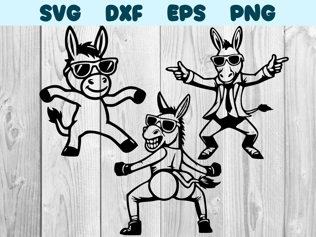 Donkey Dancing With Sunglasses Svg Donkey Dance Png Dancing Donkey ...